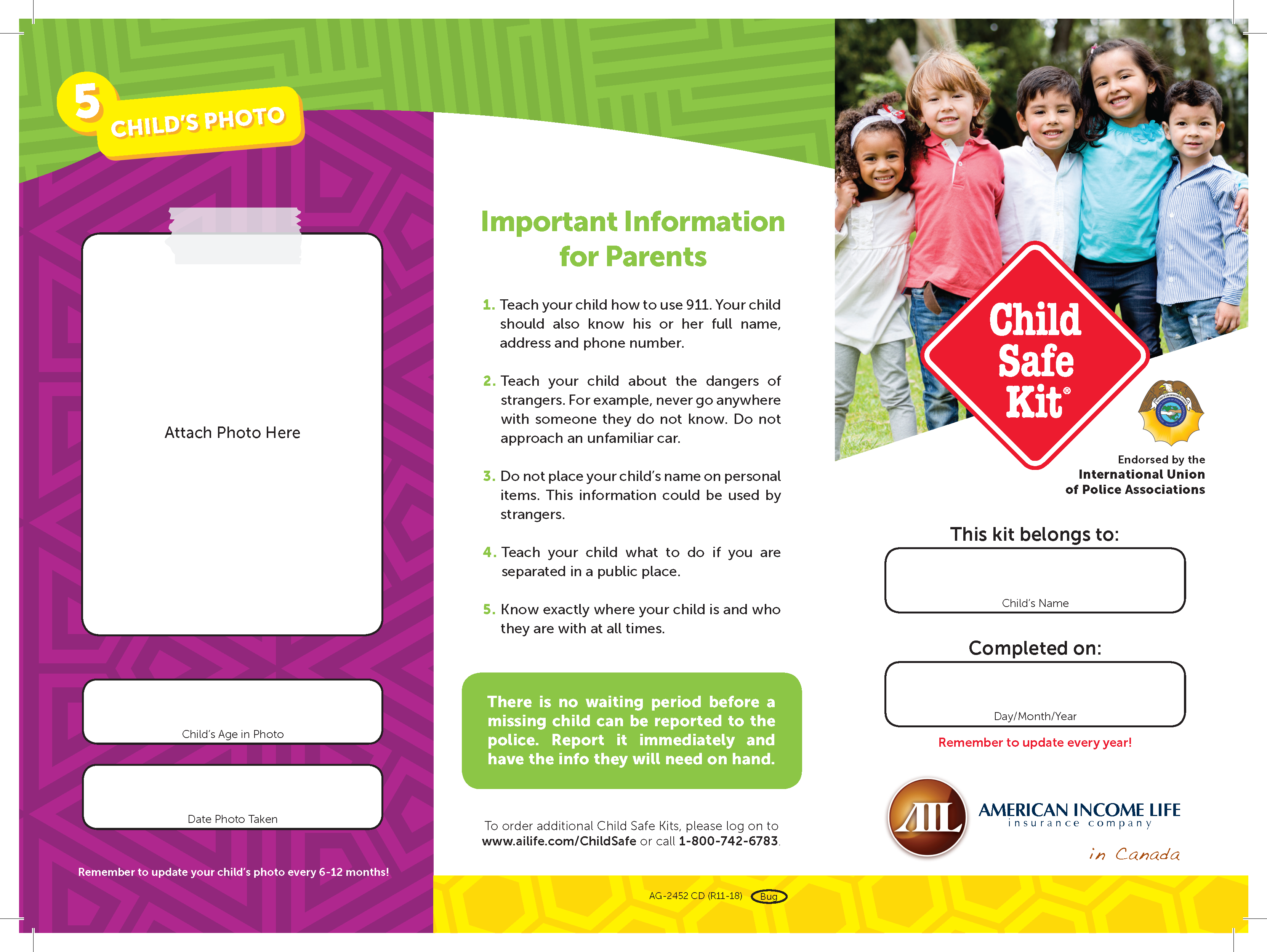 Child Safe Kit - CAD - Ekit - Protect My Family
